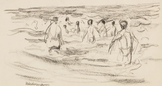 Max Liebermann | Badende Knaben mit Badewärter (1902) | MutualArt