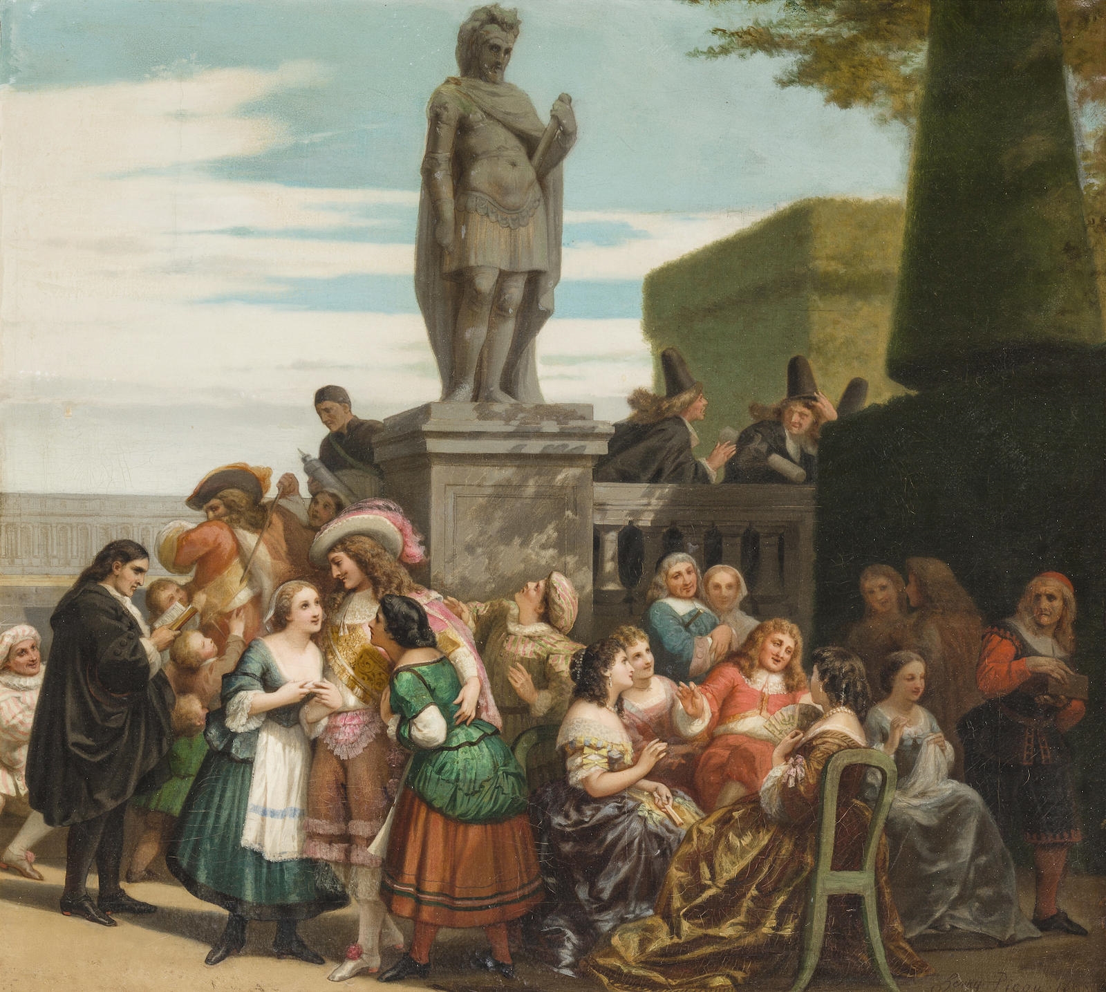 Henri Pierre Picou | Elegant company at Versailles (1868) | MutualArt