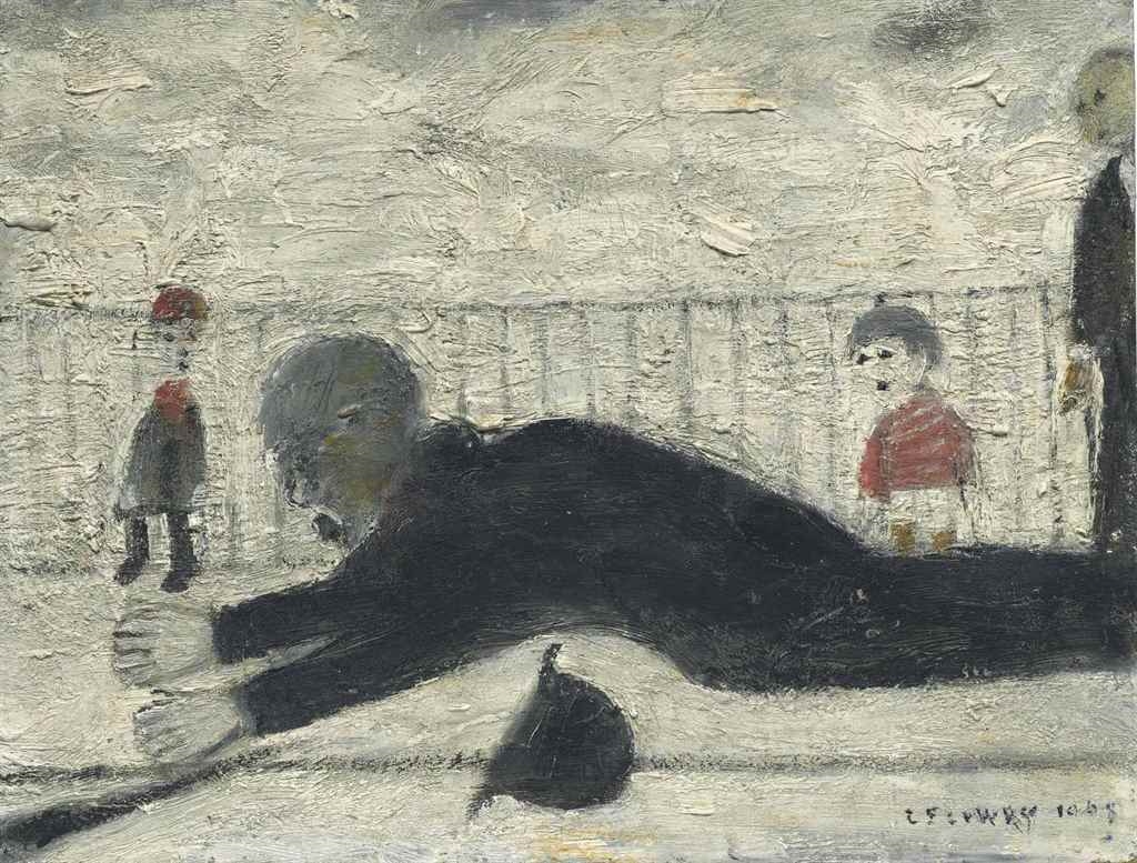 Laurence Stephen Lowry | Ten People and Two Dogs on a Promenade (1967 ...