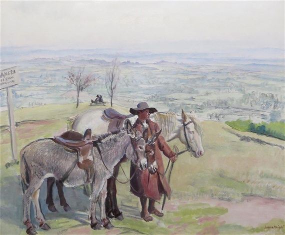 Dame Laura Knight | Alice with Kitty and her Donkeys on the Malvern ...