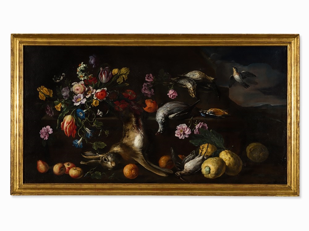 Giovanni Stanchi | Hunting Still Life with Flowers | MutualArt