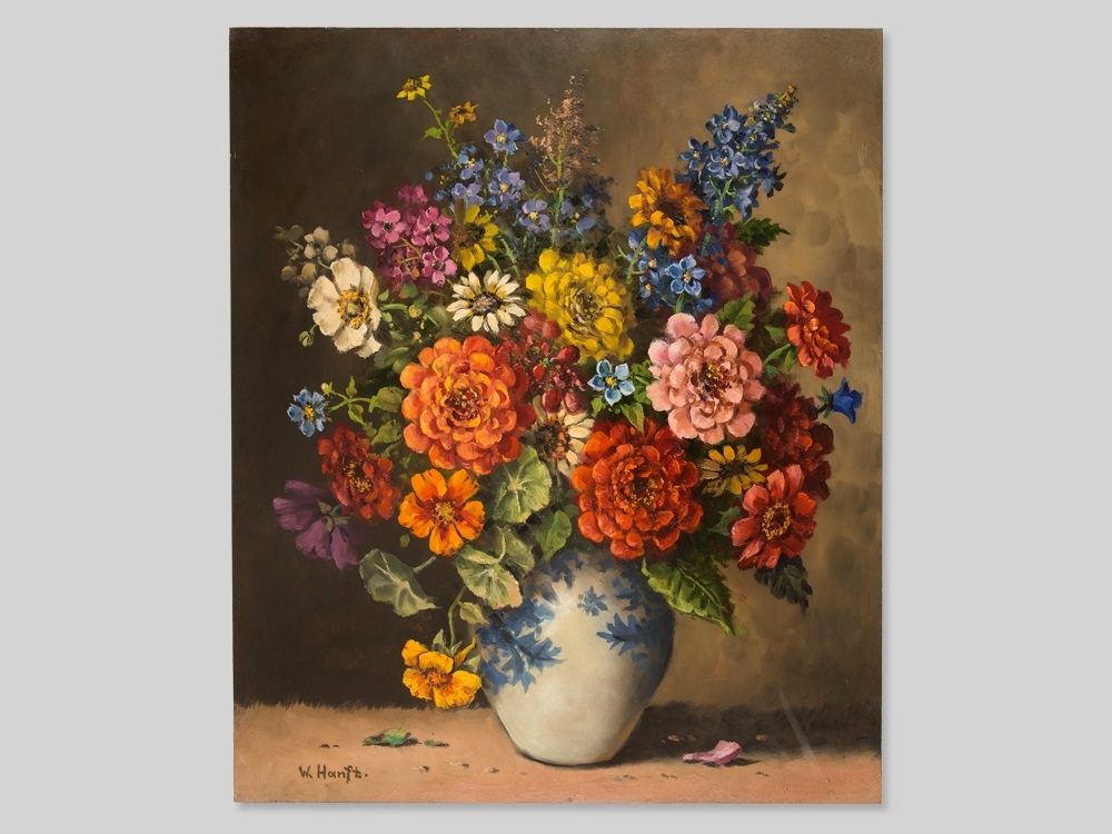 Willy Hanft | Floral Still Live with Zinnia | MutualArt