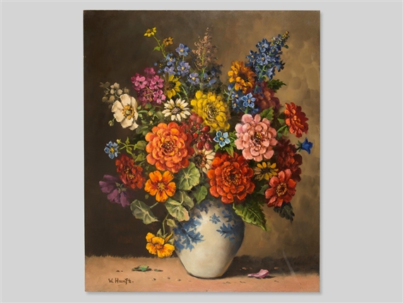 Willy Hanft | Floral Still Live with Zinnia | MutualArt