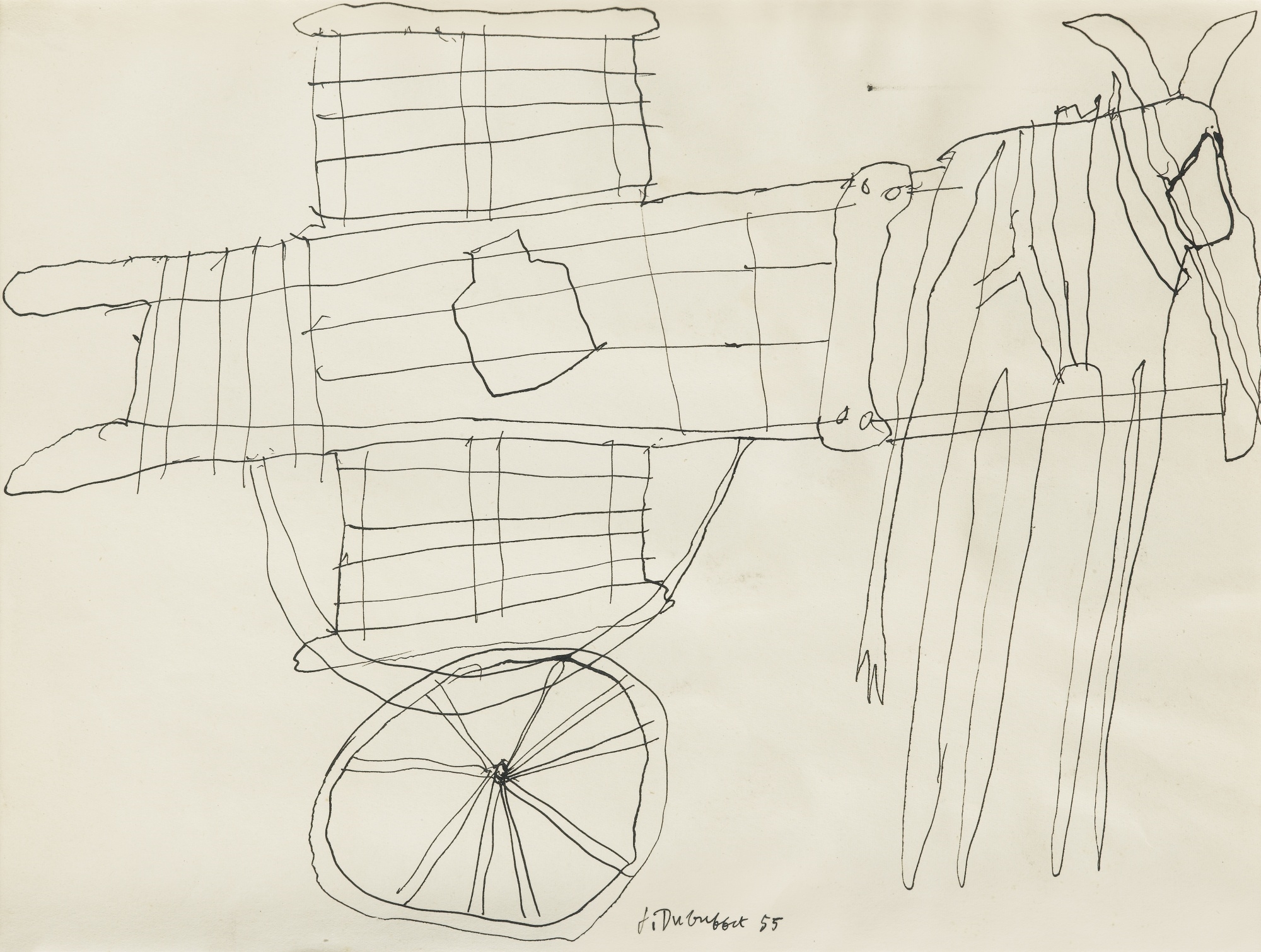 Jean Dubuffet | Ane et Charrette (1955) | MutualArt
