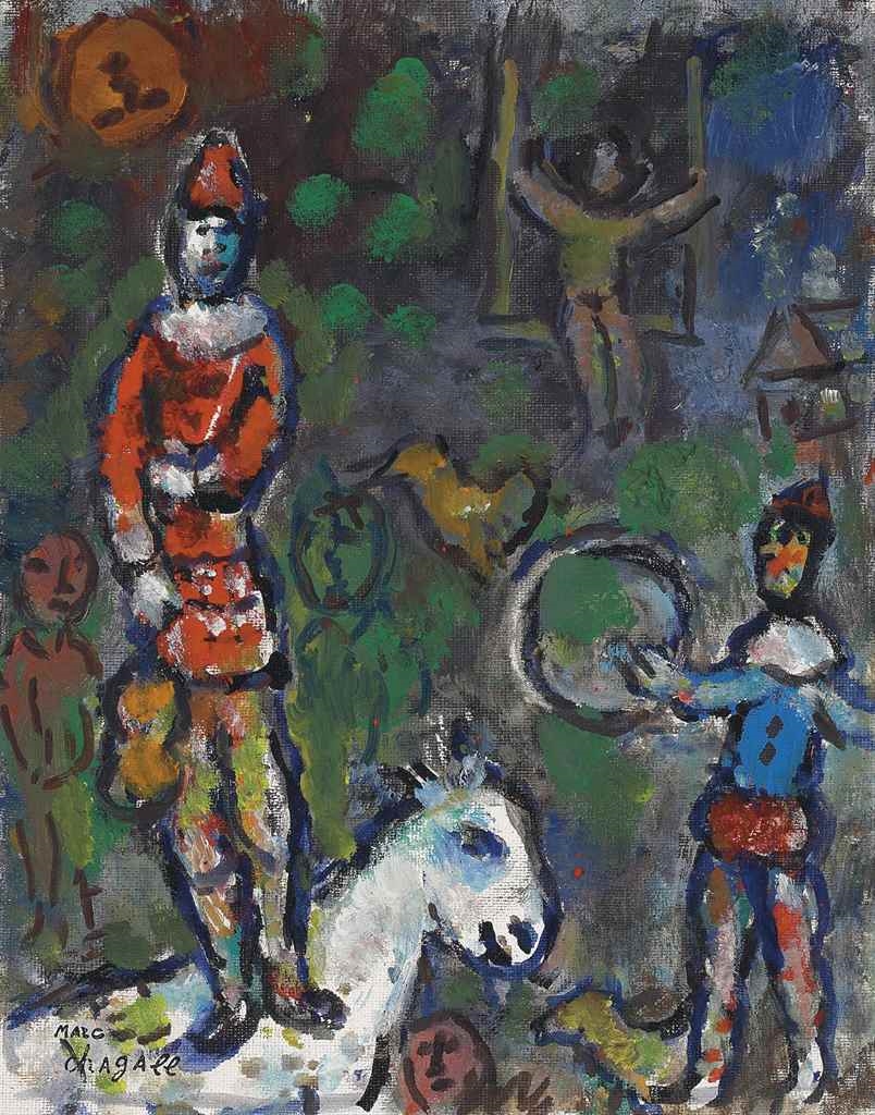 Marc Chagall | Clown sur le cheval blanc (Circa 1970) | MutualArt