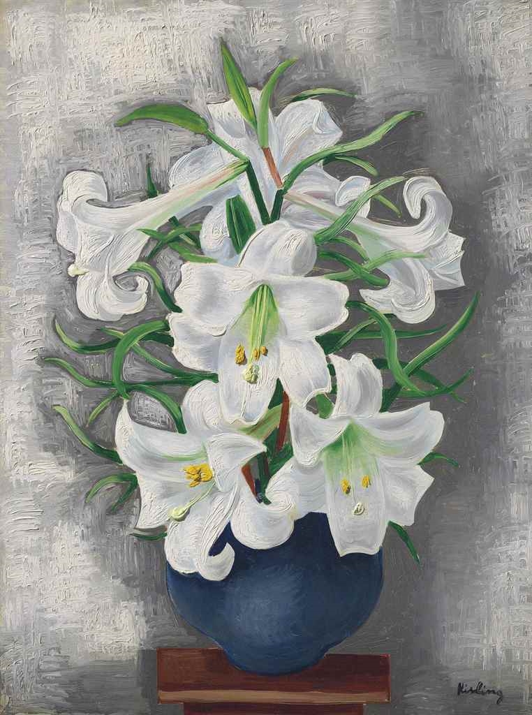 Moïse Kisling | Vase de tulipes roses | MutualArt