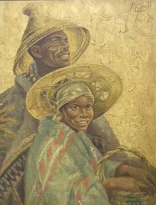 Kent Cottrell | TWO FIGURES WITH BASUTO HATS | MutualArt