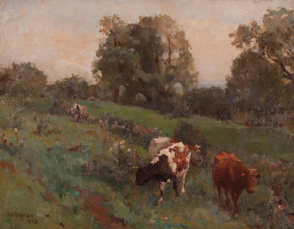 James Lillie Graham | Cows in a Pasture (1902) | MutualArt