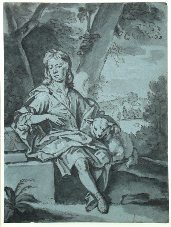 Edward Byng | A young man with a lamb in an Arcadian landscape (1860 ...