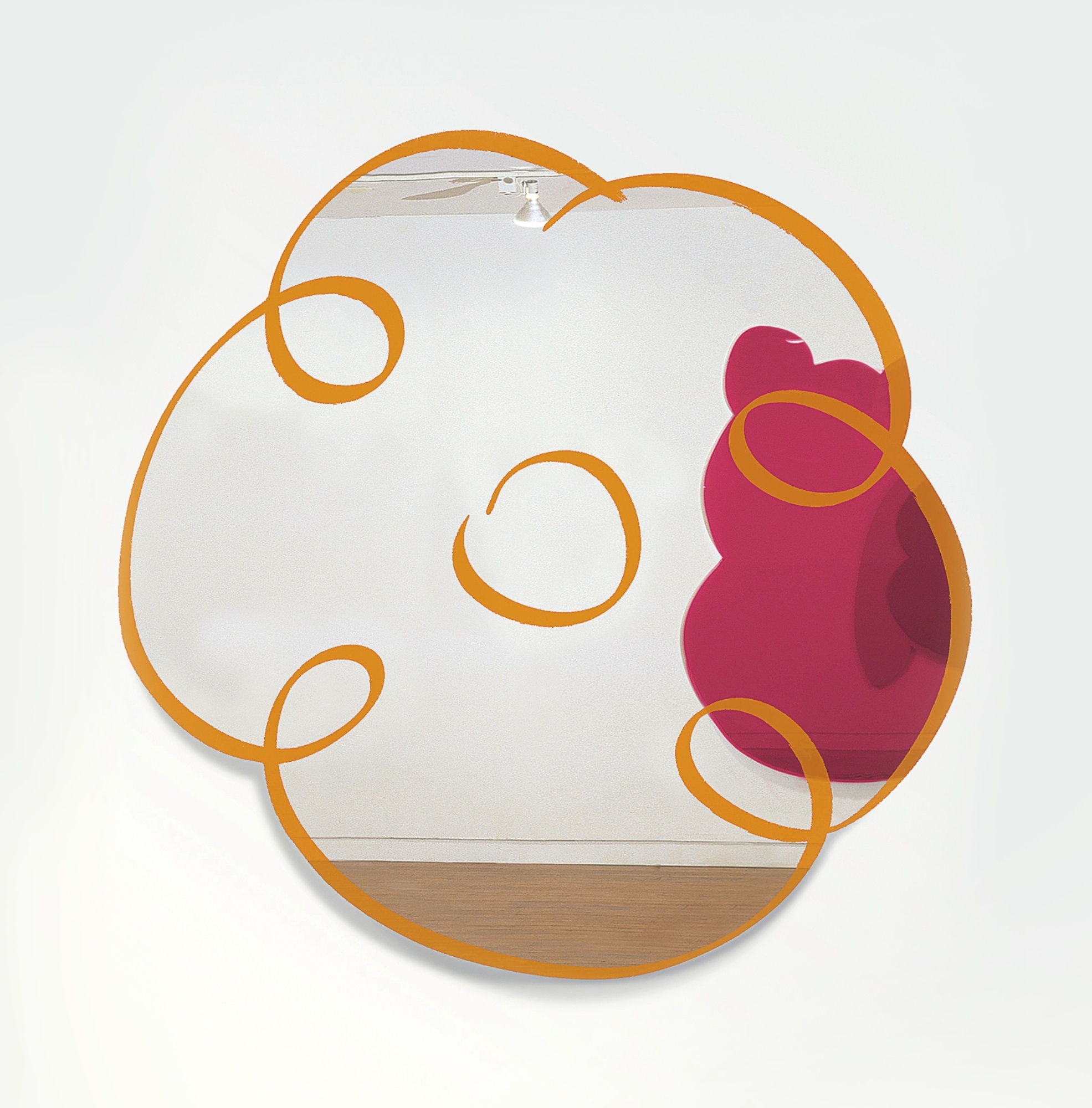 Jeff Koons | ORANGE FLOWER DRAWING MIRROR (2011) | MutualArt