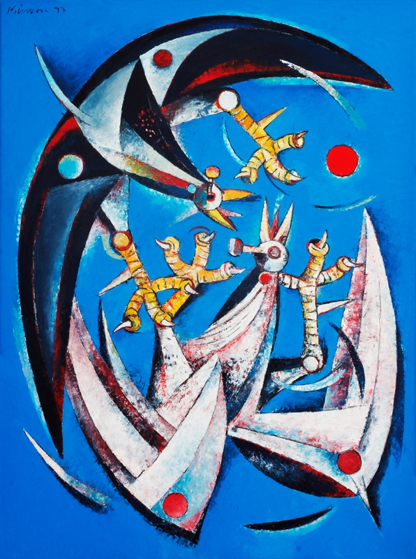 Ang Kiukok | Second Station: Jesus Carries His Cross (1996) | MutualArt