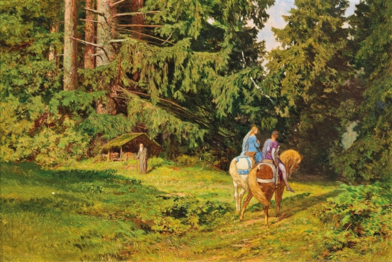 Leopold Rothaug | Edelmann und Edelfräulein zu Pferd | MutualArt