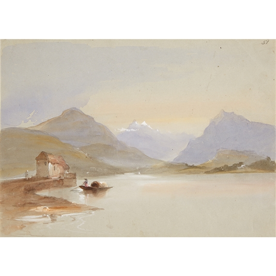 George B. Campion | A CLUMP OF TREES BESIDE A LAKE | MutualArt