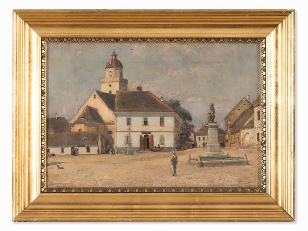 Samuel Brunner | The Main Square in Pohorelice (1895) | MutualArt