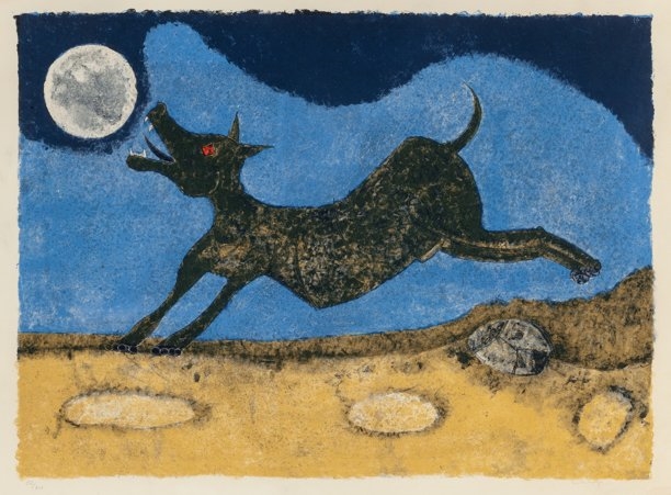 Rufino Tamayo | Perro ladrándole a la luna (1988) | MutualArt