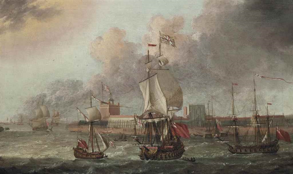 Jacob Knyff | Ships of the fleet off Garrison Point, Sheerness | MutualArt