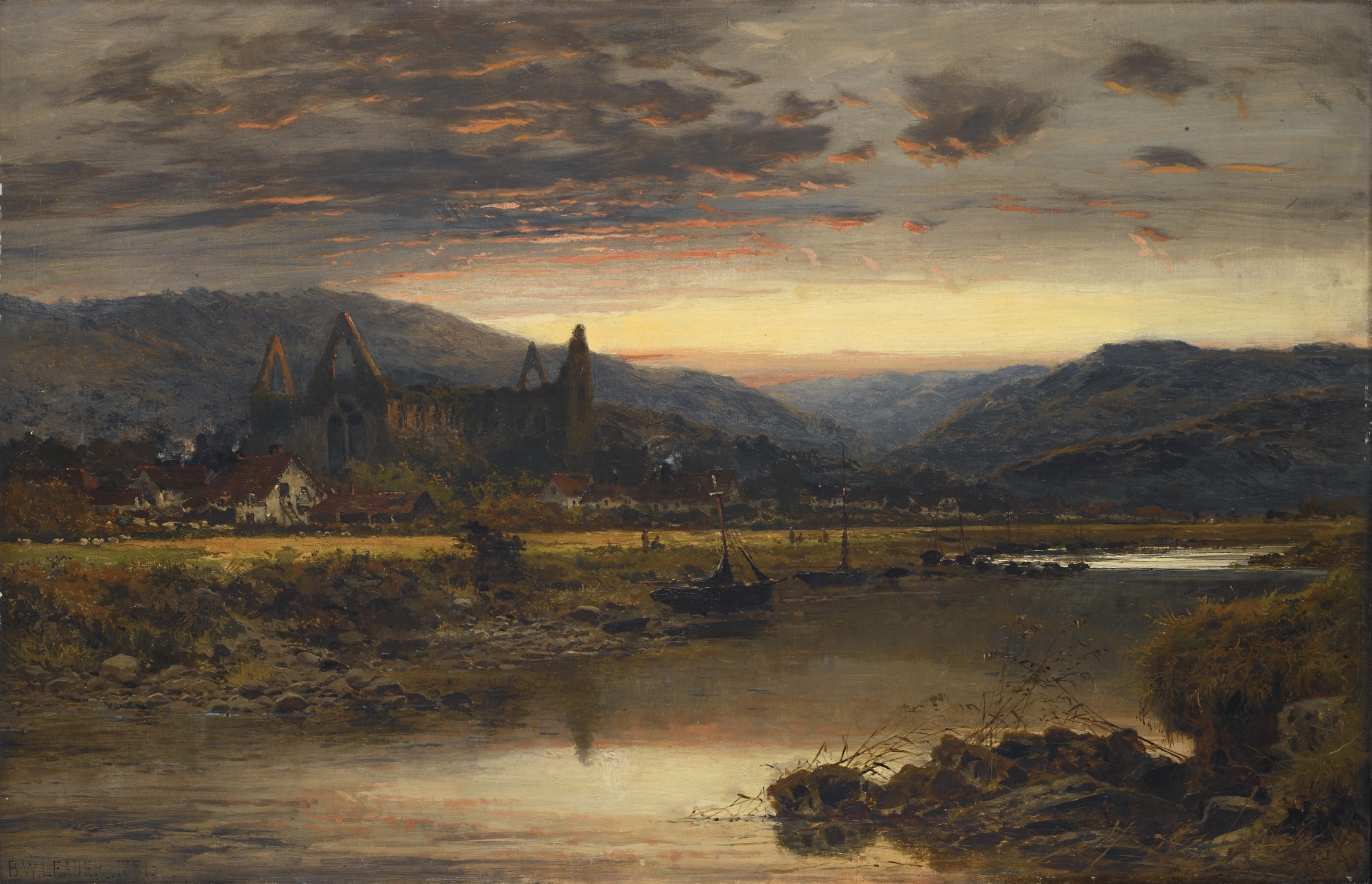 Benjamin Williams Leader | VIEW OF TINTERN ABBEY FROM THE RIVER (1884 ...