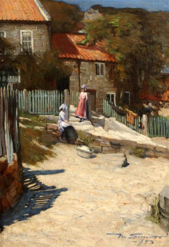 Mark Senior | Street Scene, Runswick Bay (1893) | MutualArt