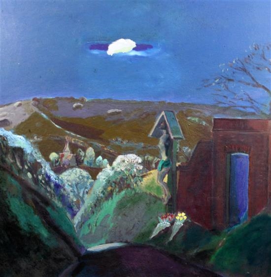 Harold Mockford | Yellow moon over South Downs Way (1999) | MutualArt