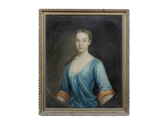 Thomas Bardwell | Portrait Of A Young Lady In A Blue Dress | MutualArt