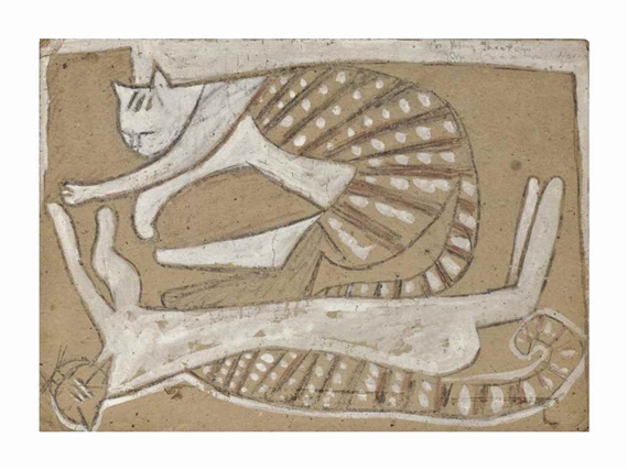 John Craxton | Sleeping cats (1955) | MutualArt