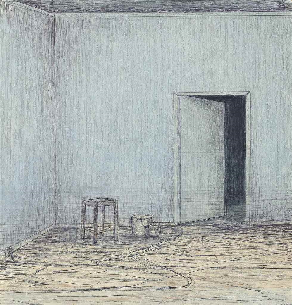 Open Door Pencil Drawing
