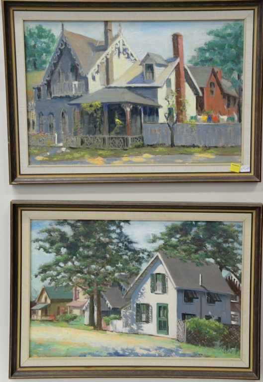 Ruth Stone | 5 Works: Paintings of houses and town's edge | MutualArt