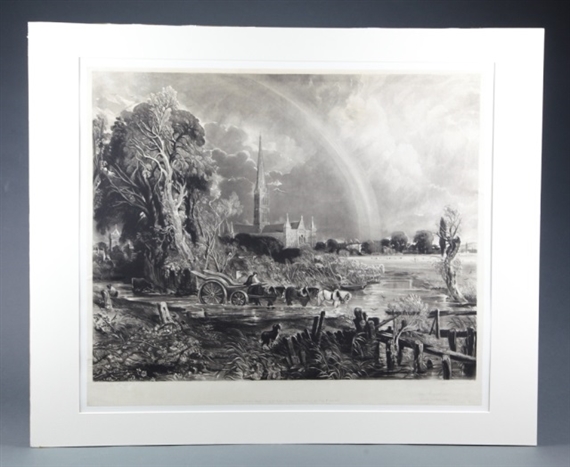 David Lucas | 2 Works: Vale of Dedham, Salisbury Cathedral from the ...