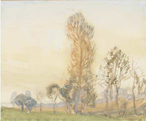 George Clausen | Watermill Under Moonlight | MutualArt