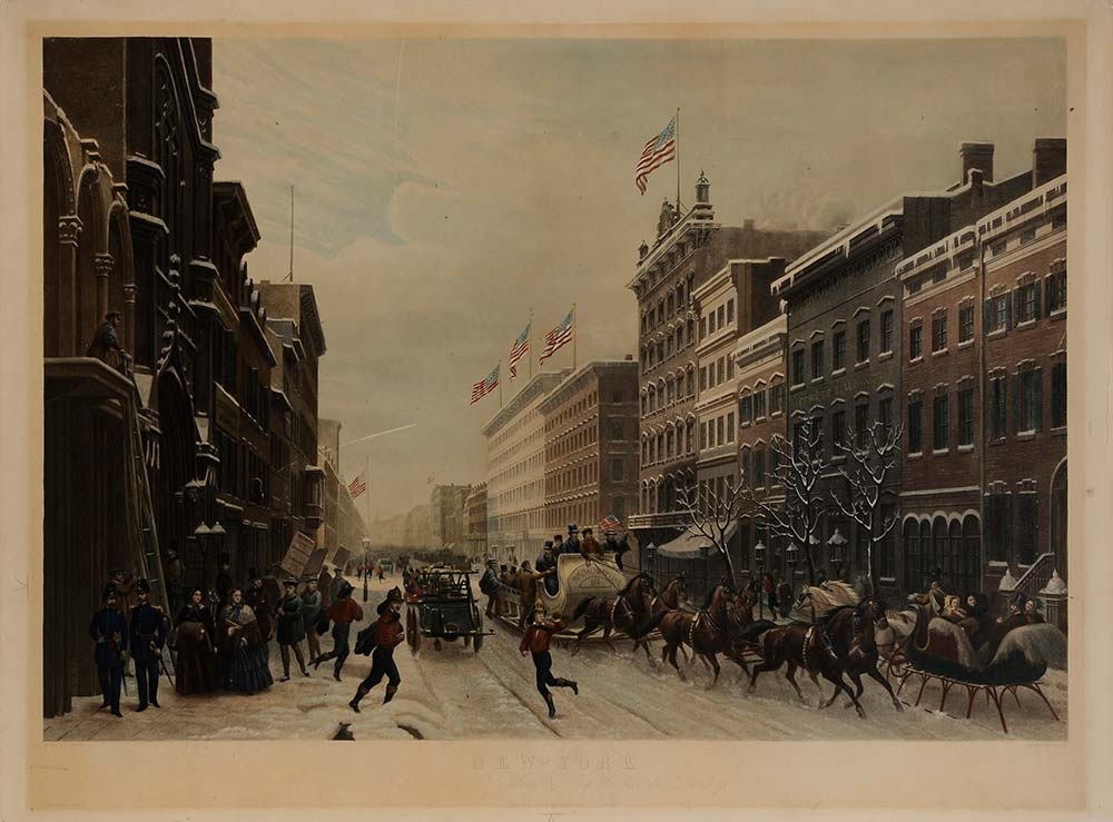 Hippolyte Victor Valentin Sébron | Winter Scene in Broadway (1857 ...