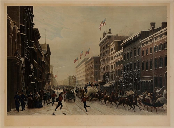 Hippolyte Victor Valentin Sébron | Winter Scene in Broadway (1857 ...