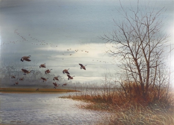 William P. Tyner | Taking Off-Canadian Geese | MutualArt