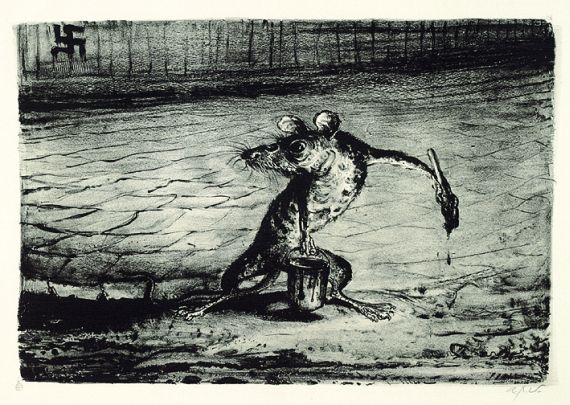 A. Paul Weber | 3 Bll.: Pestratten im Einsatz. Die Ratte II. Der ...