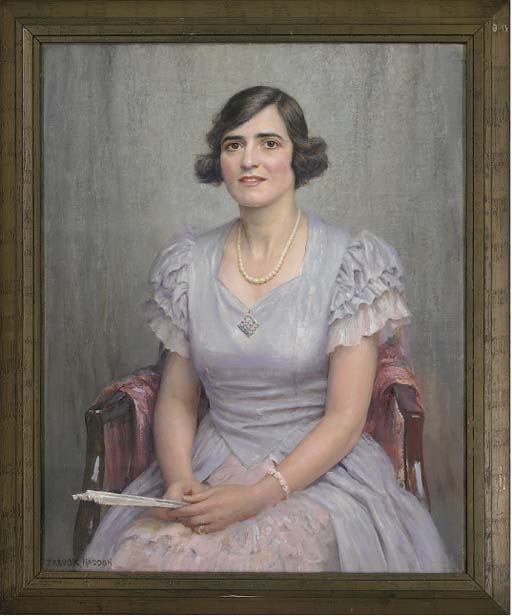 Arthur Trevor Haddon | Portrait of a Woman with a Lace Shawl | MutualArt