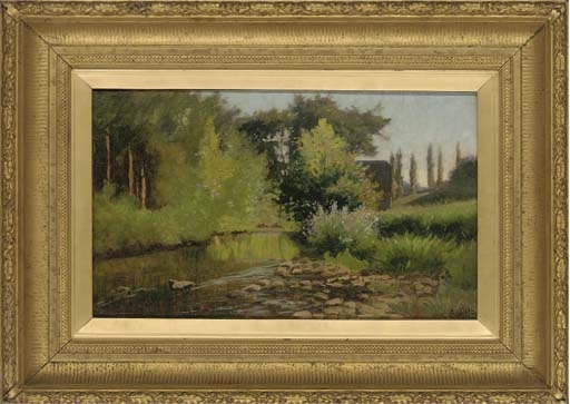 Adolphe Potter | The shallows of the river | MutualArt