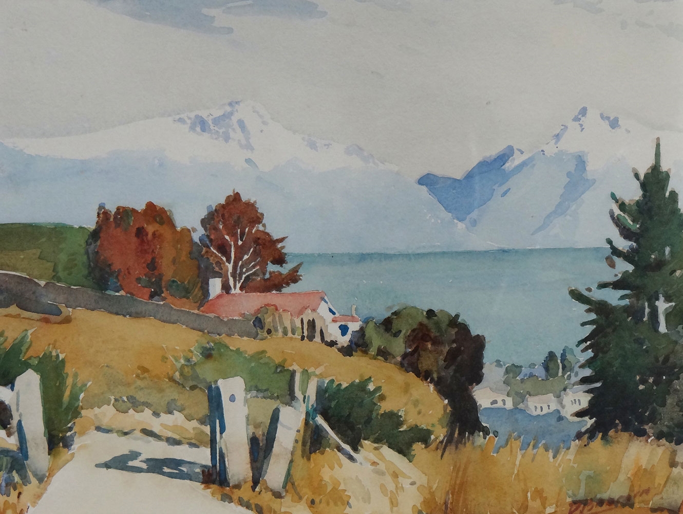 Douglas Badcock | Queenstown Hill, Knowles Road (1947) | MutualArt