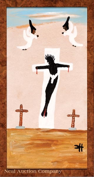 Clementine Hunter | Crucifixion: Black Jesus | MutualArt