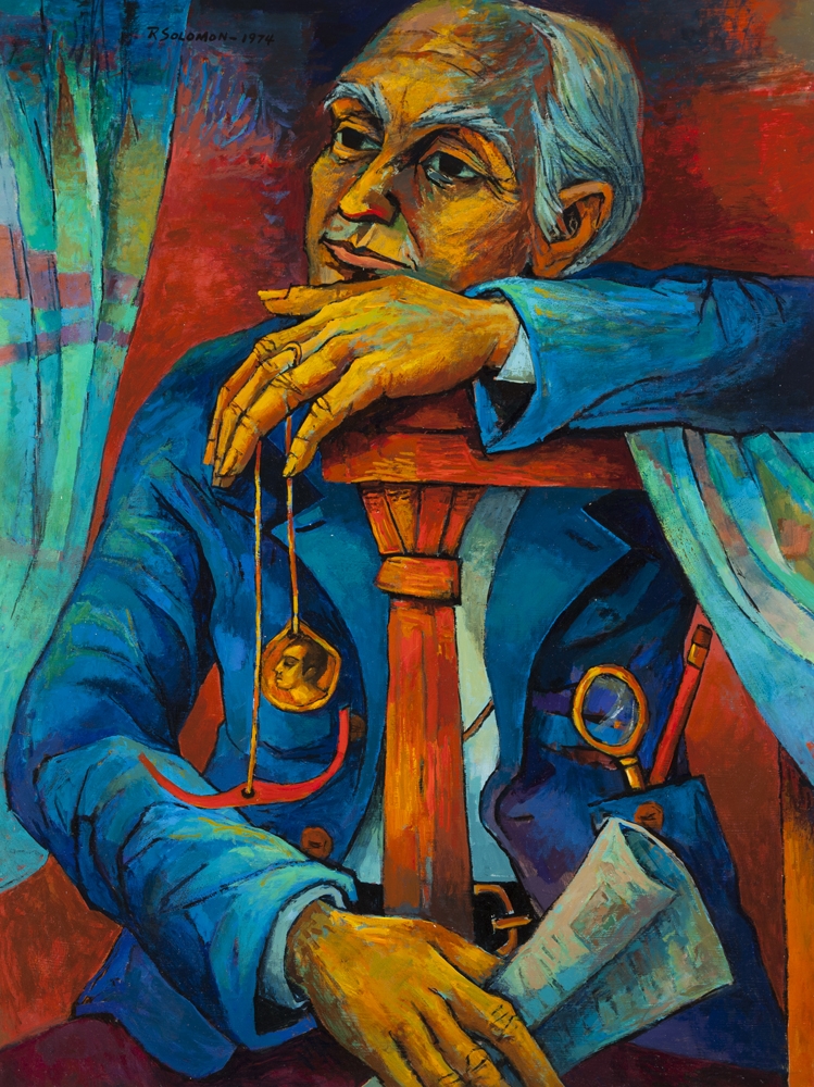 Bob Solomon | Portrait of a seated man with gold chain (1974) | MutualArt