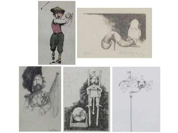 Charles Bragg | 5 WORKS: BAG-PIPER (1990) | MutualArt