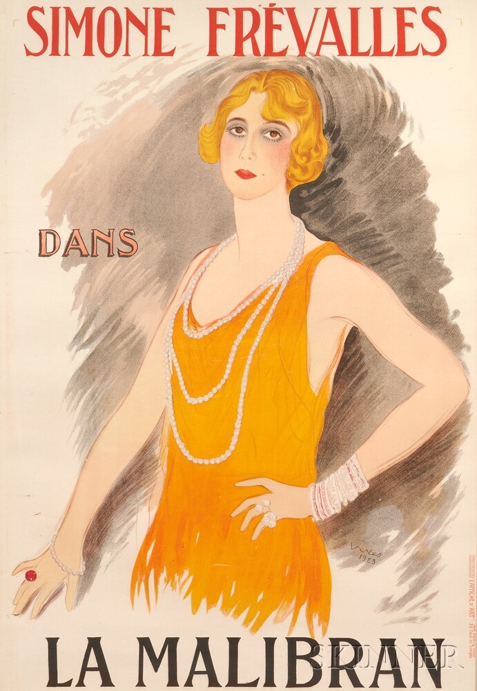 Marcel Vertès | Simone Frevalles Dans La Malibran (1923) | MutualArt