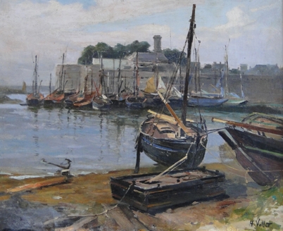 Henri Emile Vollet | Concarneau, arrière port de la Ville Close | MutualArt