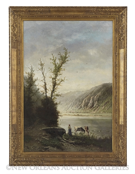 Henri Joseph Pieron | At the River Bank (1878) | MutualArt