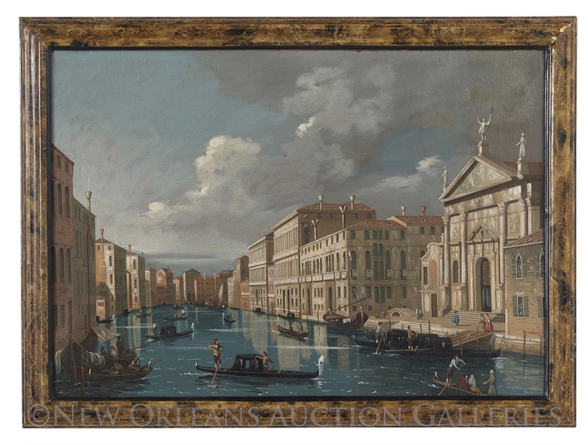Giuseppe Ponga | Venetian Canal Scene with a View of the Church of San ...