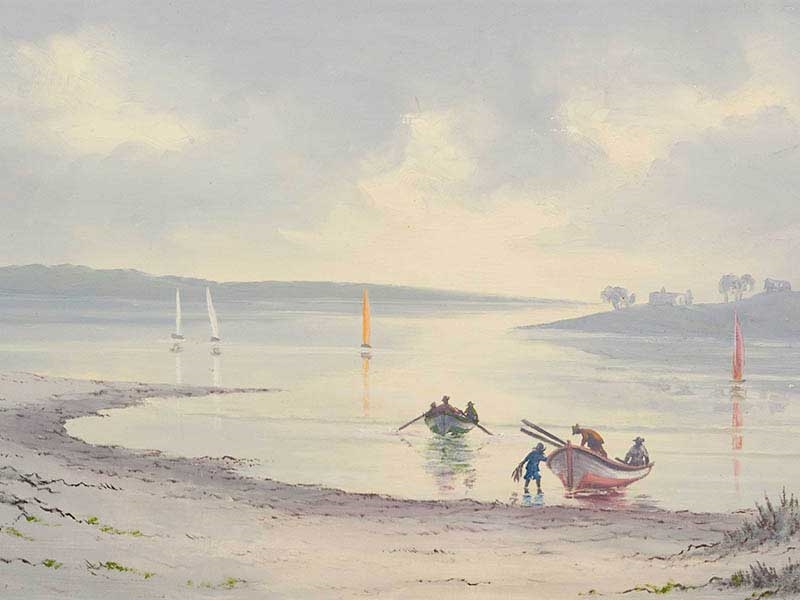 Jimmy Boonzaier | Figures & Boats (1965) | MutualArt
