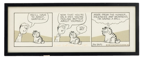 Jim Davis | Original artwork for Garfield comic strip | MutualArt