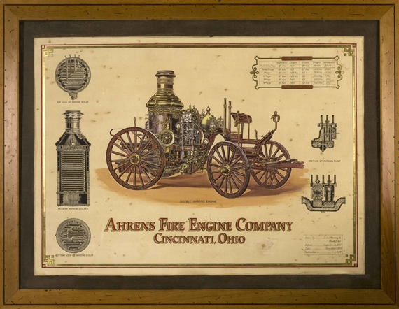James Fanning | Engineering drawing for an Ahrens Double Engine | MutualArt