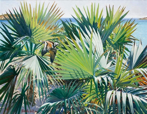 Nicholas Wilson | Bird Flying by Palm Trees | MutualArt