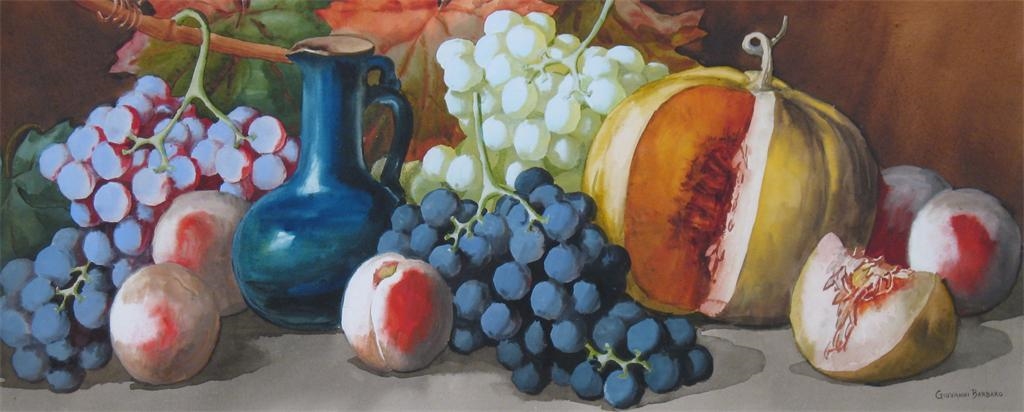 Giovanni Barbaro | Still life with grapes and peaches | MutualArt
