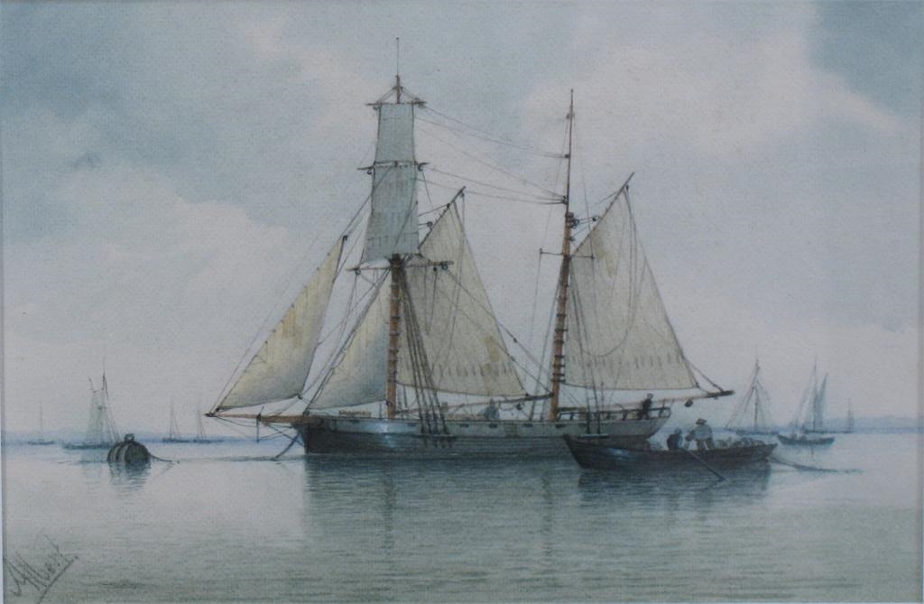 Albert Ernest Markes | Ships in a calm | MutualArt
