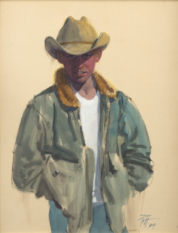 Donald Putman | Portrait of a young cowboy (1974) | MutualArt